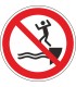 "Ins Wasser springen verboten"-Aufkleber für innen und außen (ISO-20712).